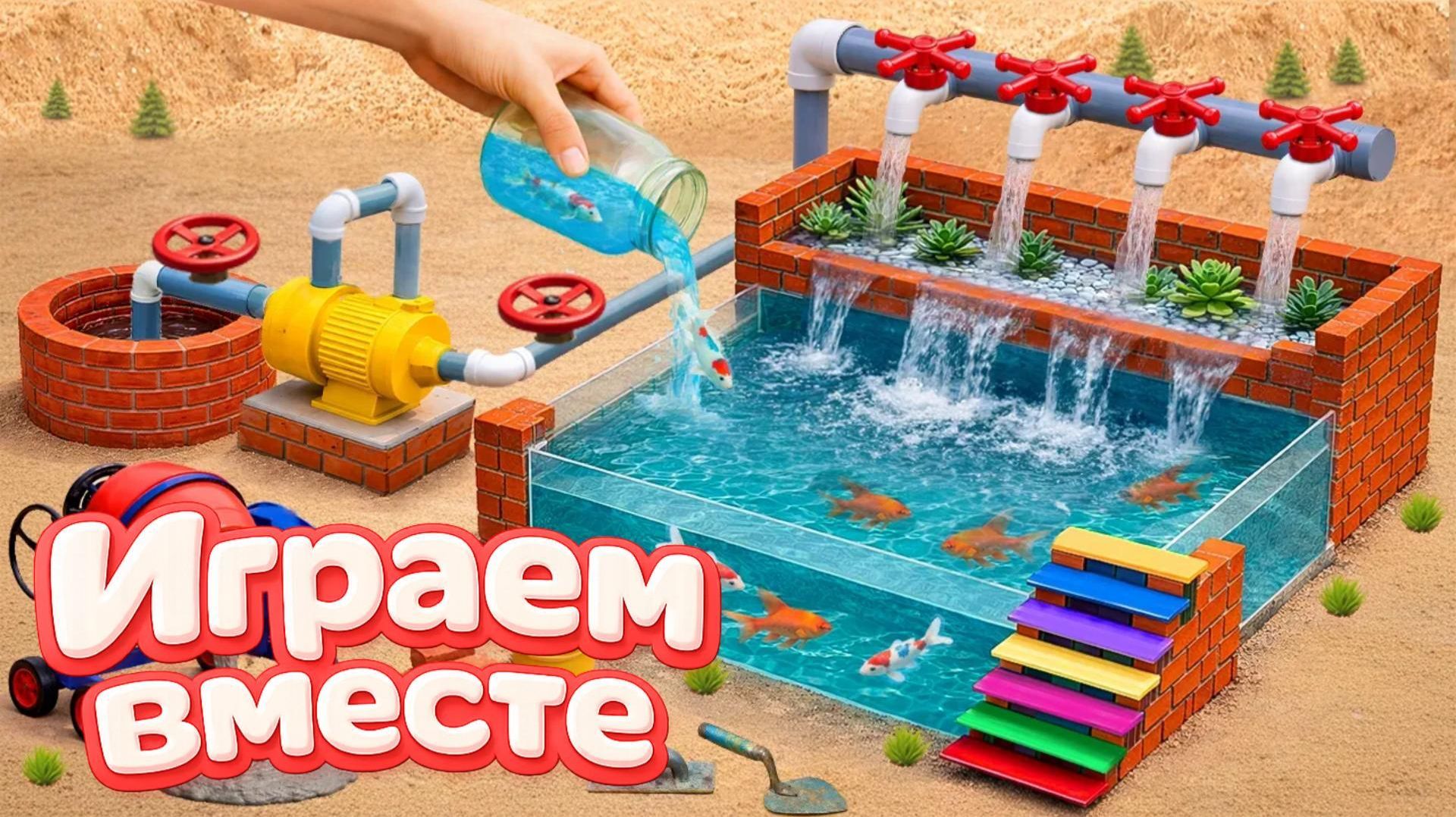 ИГРАЕМ ВМЕСТЕ В ИГРУШКИ ИЗ МУЛЬТИКОВ ДЛЯ ДЕТЕЙ 4 СТРОИМ ИГРУШЕЧНЫЙ БАССЕЙН ВМЕСТЕ С СУПЕРГЕРОЯМИ