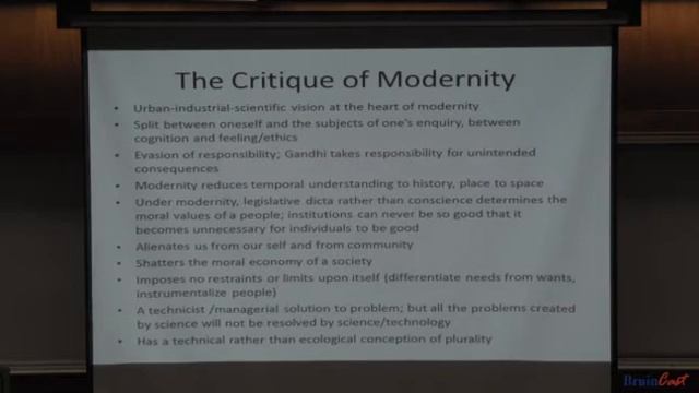 Vinay Lal - Moral & Political Thought of Gandhi, Lecture 9 of 19, April 26, 2016