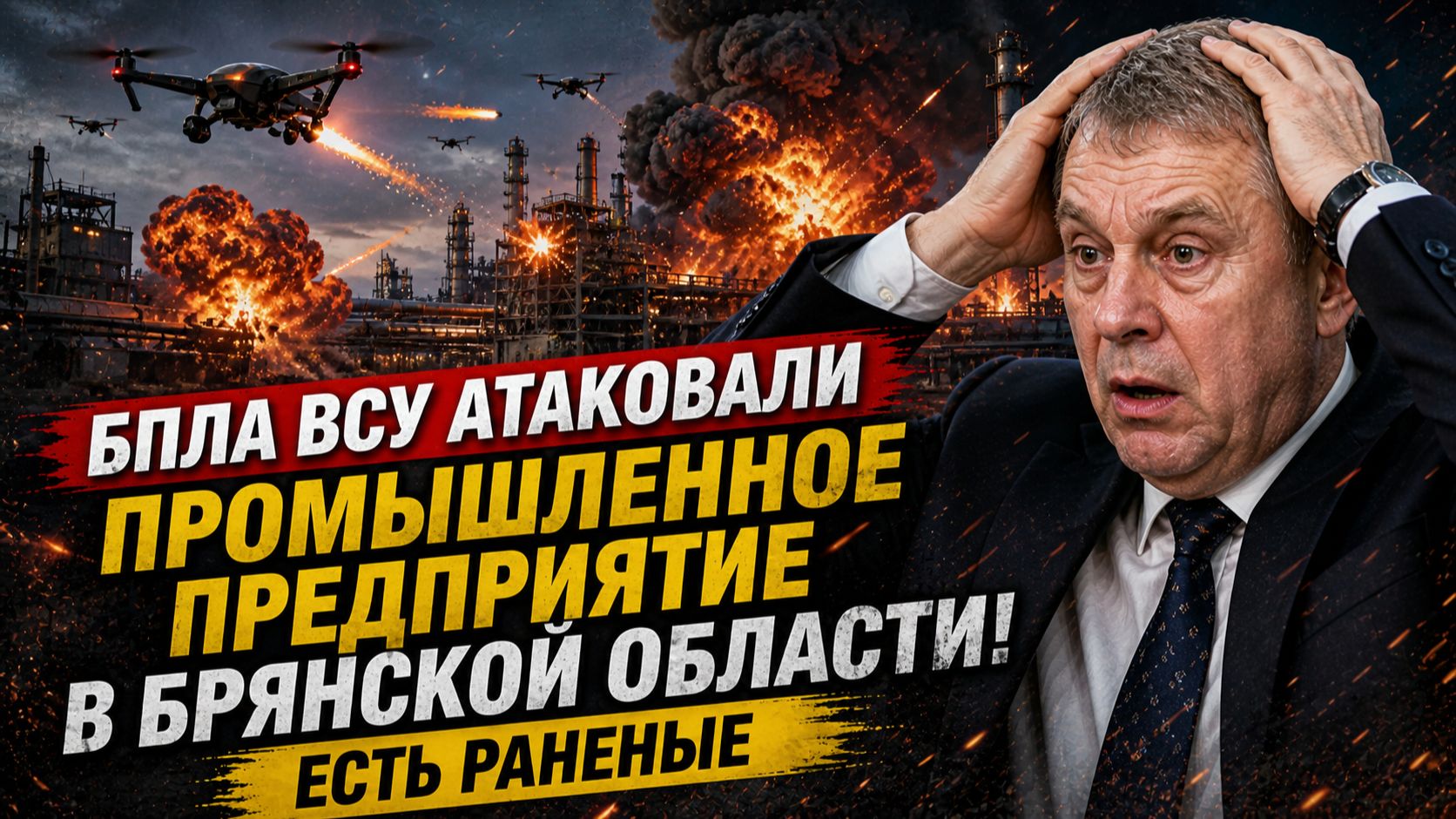 БПЛА ВСУ атаковали промышленное предприятие в Брянской области! Есть раненые