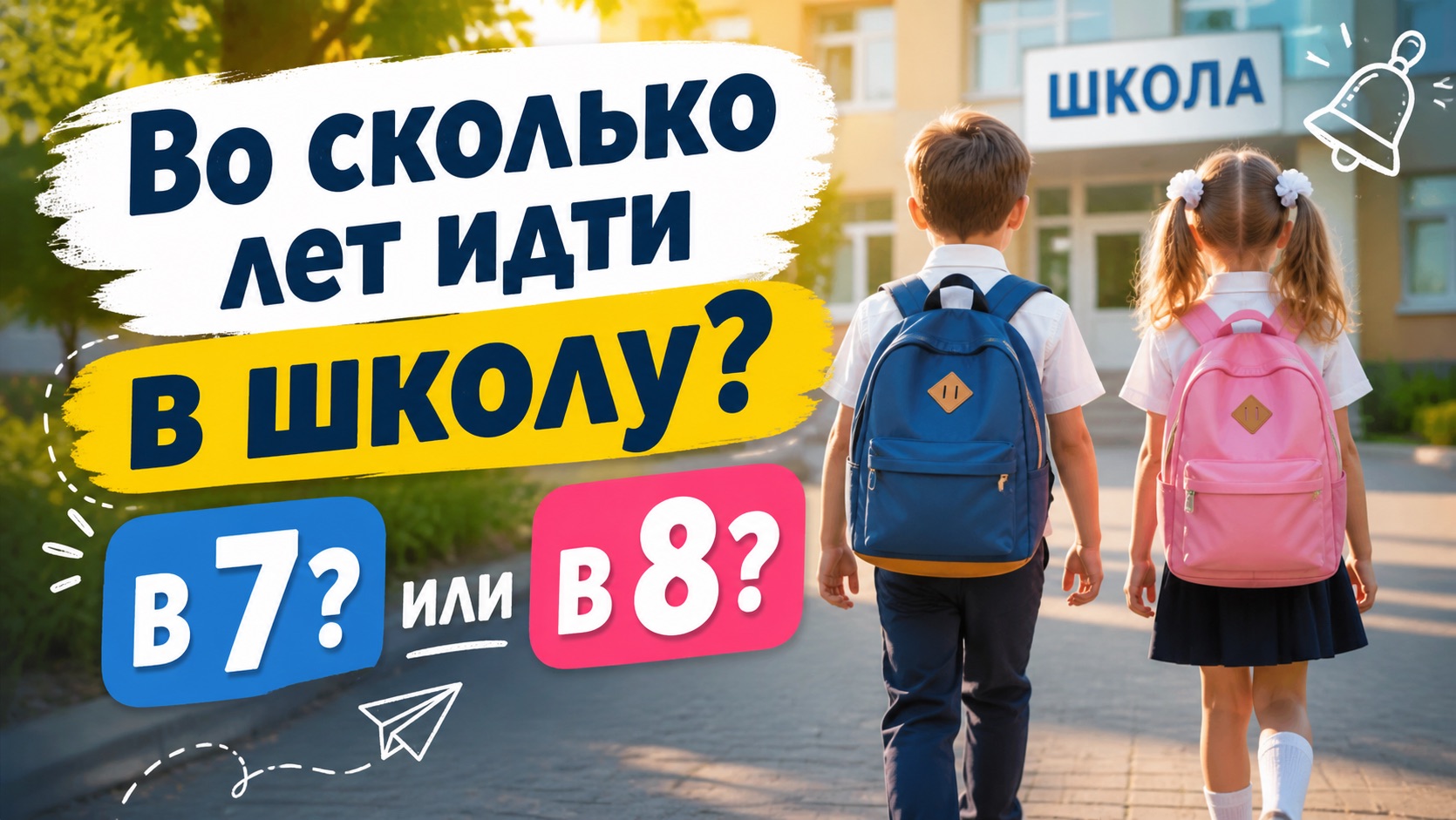 Во сколько лет идти в школу? В 7 или 8?
