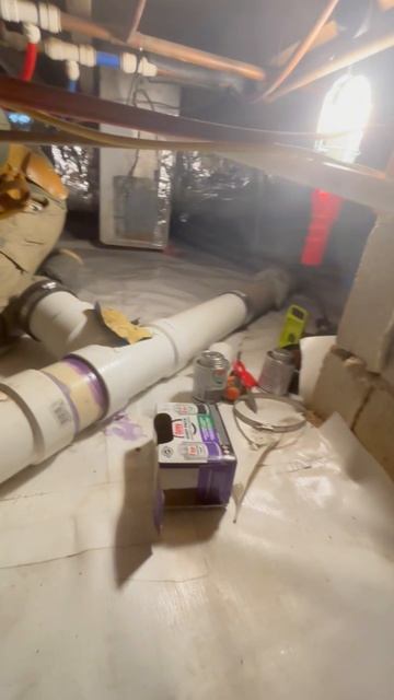 Replacing old drain pipes in our bathroom.