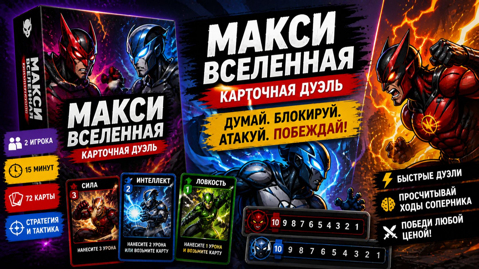 Настольная игра «Макси-Вселенная. Карточная дуэль» 🎲 правила, обзор и как играть