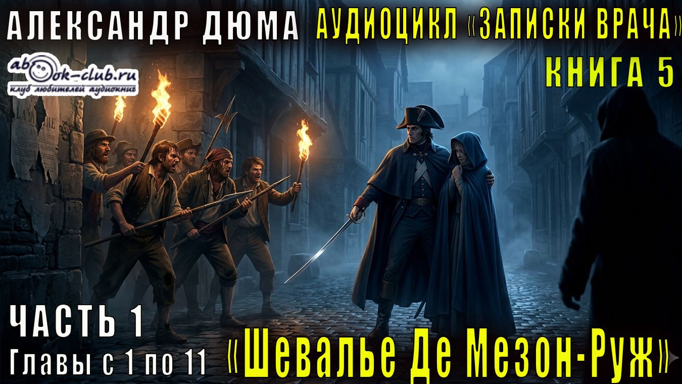 Александр Дюма "Записки врача" книга 5 "Шевалье де Мезон-Руж" часть 1 главы с 1 по 11