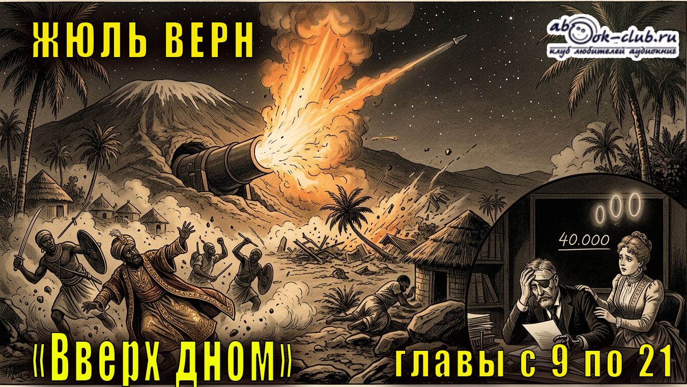 Жюль Верн "Вверх дном"  главы с 9 по 21