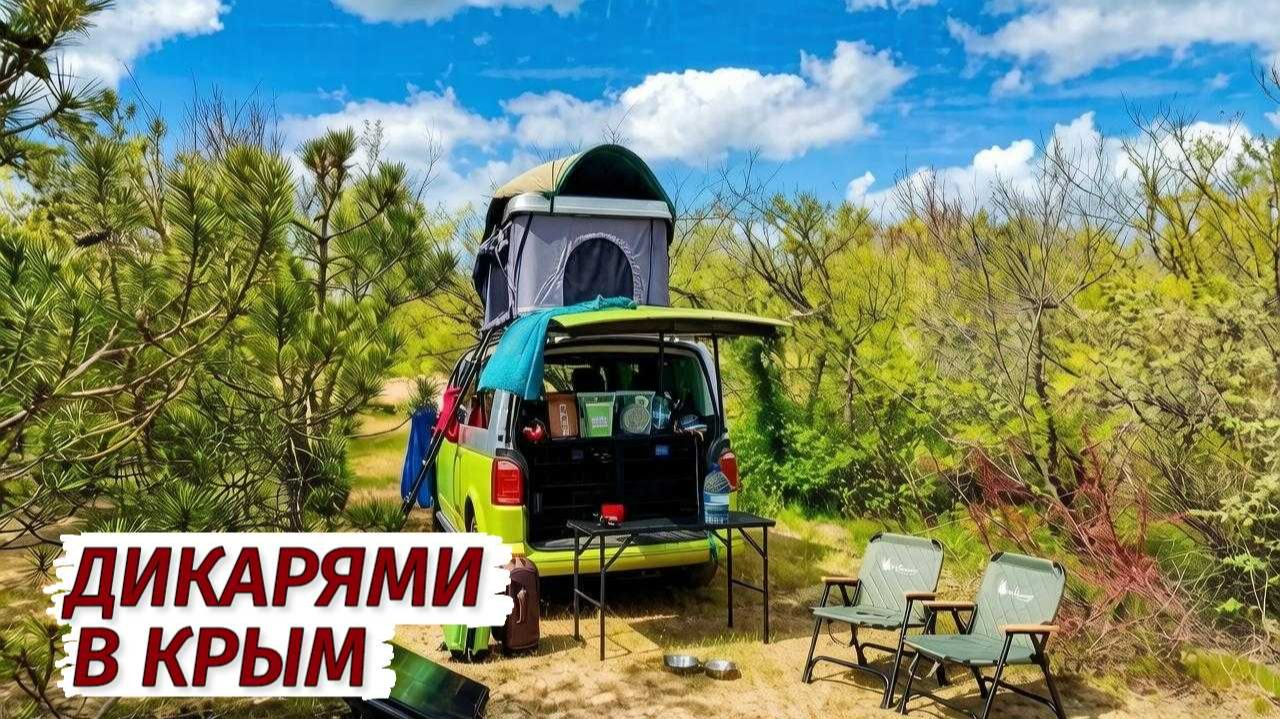 ДИКАРЯМИ в Крым. ОТДЫХ с ПАЛАТКОЙ. Кемпинг Лиса. Татарская бухта. Бухта Космонавтов.