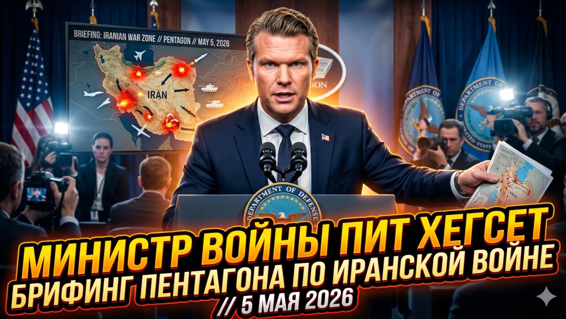 📡Военный министр Пит Хегсет - брифинг Пентагона о войне с Ираном 5 мая 2026 года