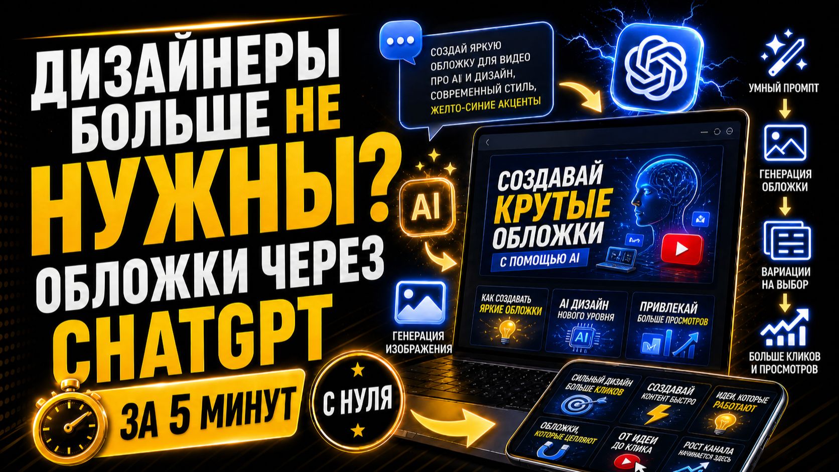 Как сделать красивую обложку для видео или поста за 5 минут!