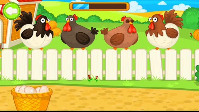 Детская ферма. Курочки. Развивающая игра.