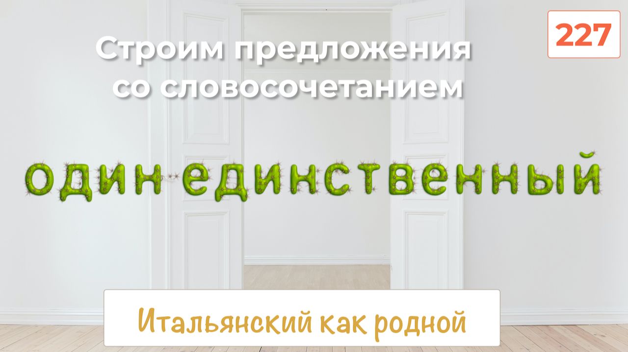 Переводим на итальянский язык "один-единственный" – 227