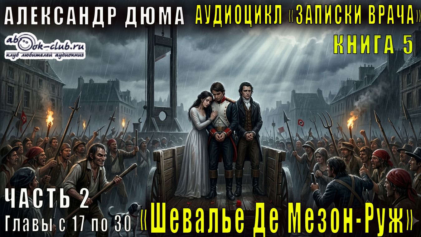 Александр Дюма "Записки врача" книга 5 "Шевалье де Мезон-Руж" часть 2 главы с 17 по 30