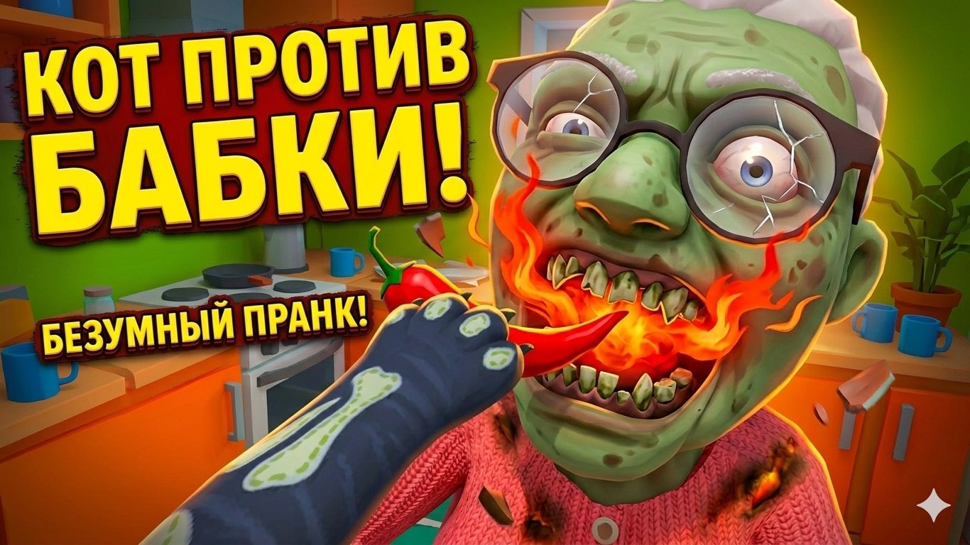 БАБКА-ЗОМБИ СГОРЕЛА? 🔥 Самый СМЕШНОЙ ПРАНК в I Am Cat VR (Симулятор Кота)