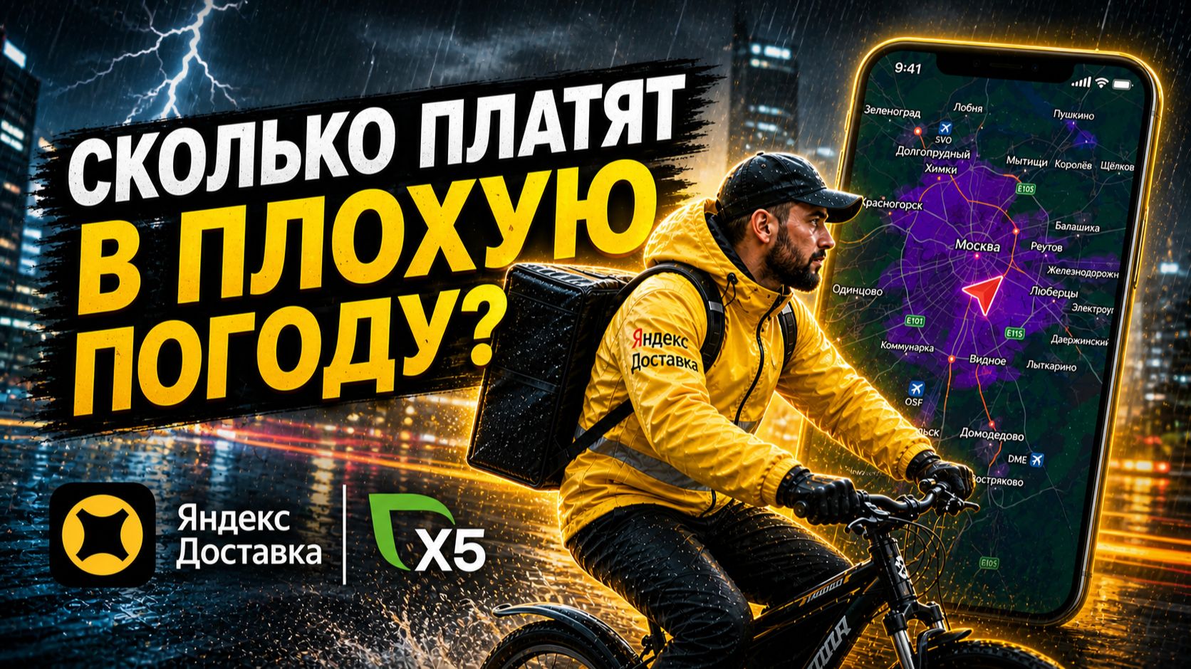 X5 vs Яндекс vs Авто — сколько платят курьерам в плохую погоду?