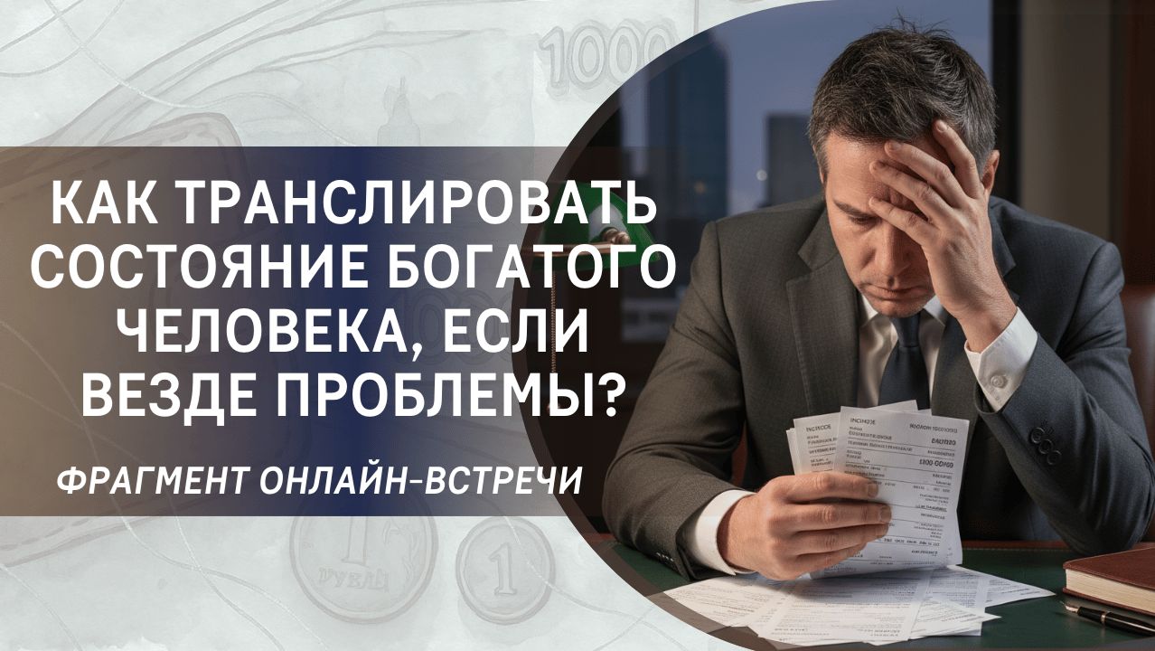 Как транслировать состояние богатого человека, если везде проблемы Фрагмент открытого вебинара