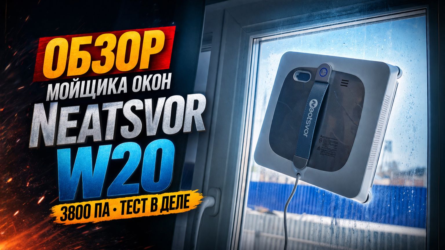 Робот мойщик окон Neatsvor W20 — всасывание 3800 Pa. Поставил на окно и отпустил 🔥