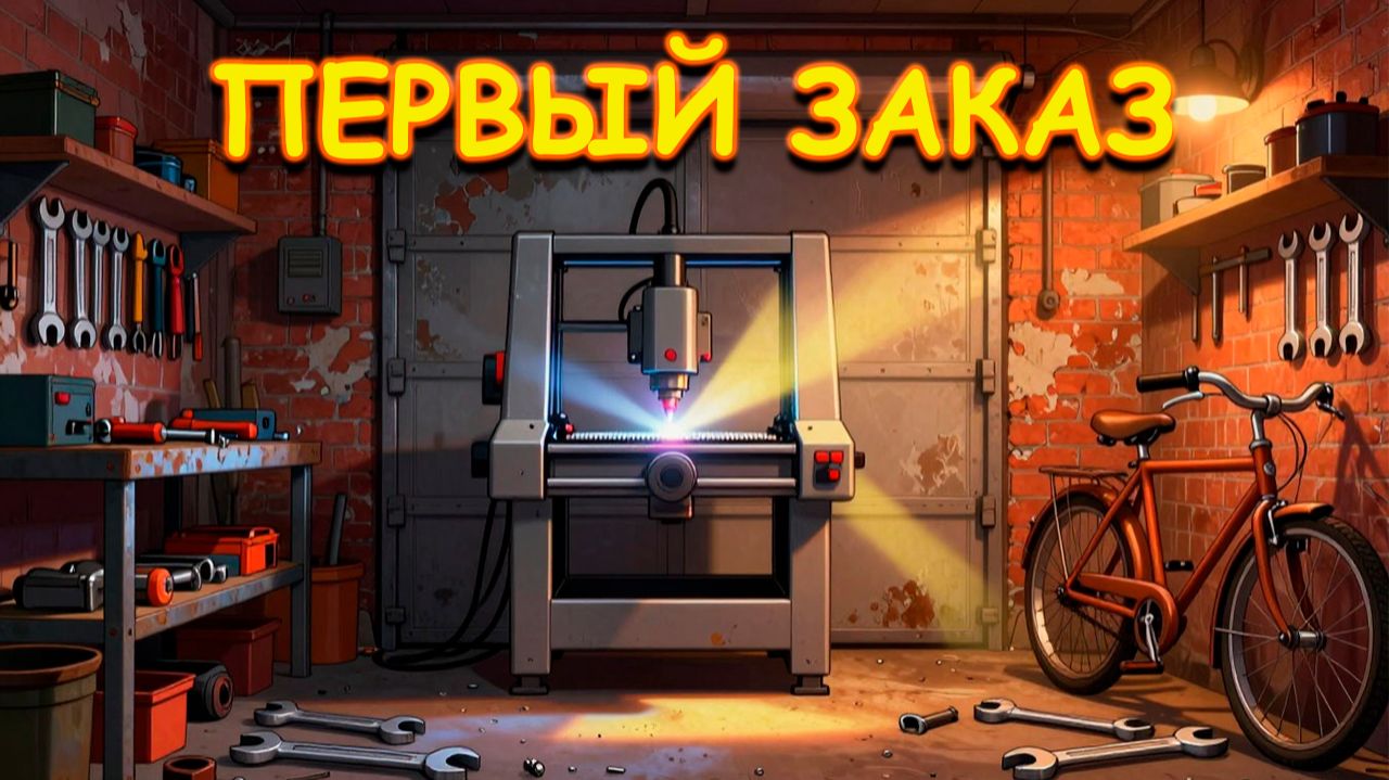 Наш первый заказ. Лазерный станок в гараже.