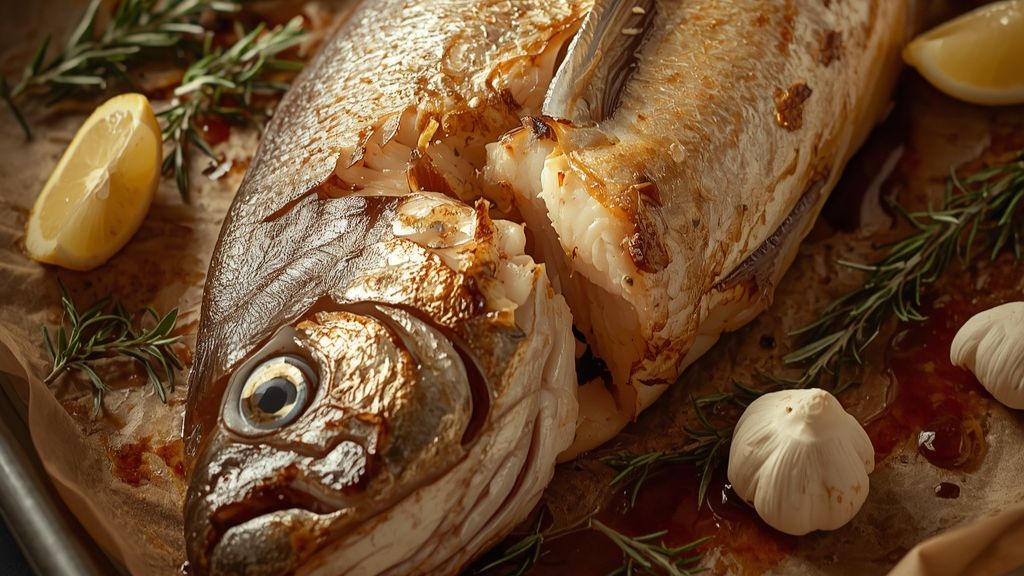 Рыба запечённая в духовке целиком