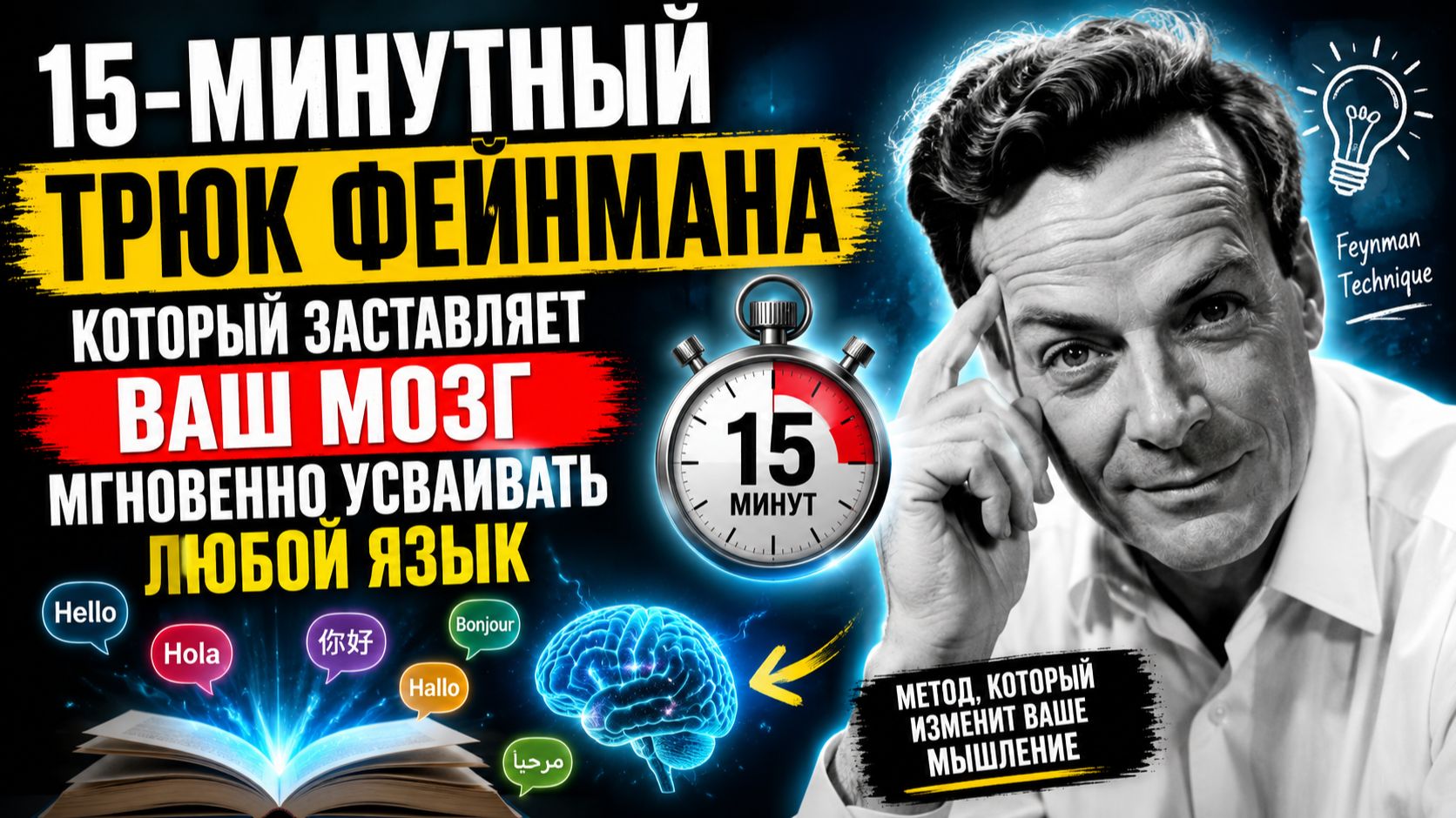 Почему метод Фейнмана работает ЛУЧШЕ курсов? Освой язык за 15 минут в день!