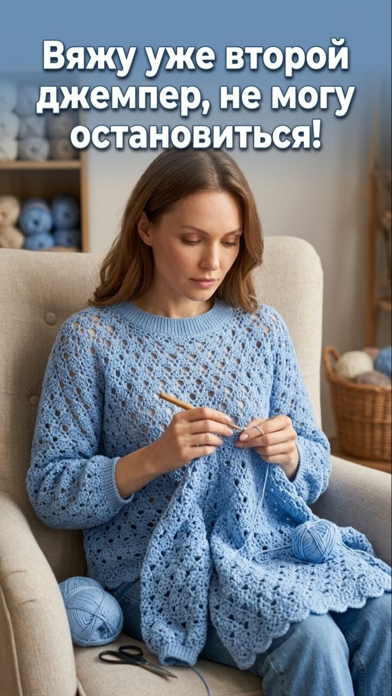 🔥Новый МК по вязанию крючком #crochet #вязаниекрючком #knitting #джемперкрючком #вязание (360p)