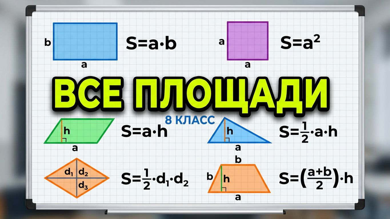 8 класс Геометрия Площади фигур Площади треугольников и четырехугольников Площадь трапеции Урок #12