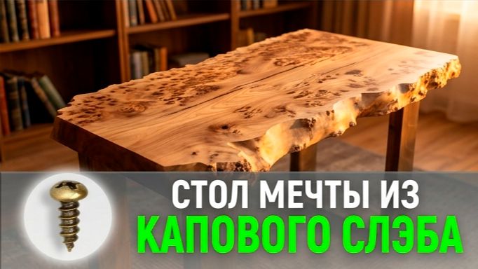 Живой край и невероятная текстура — стол мечты своими руками из слэба