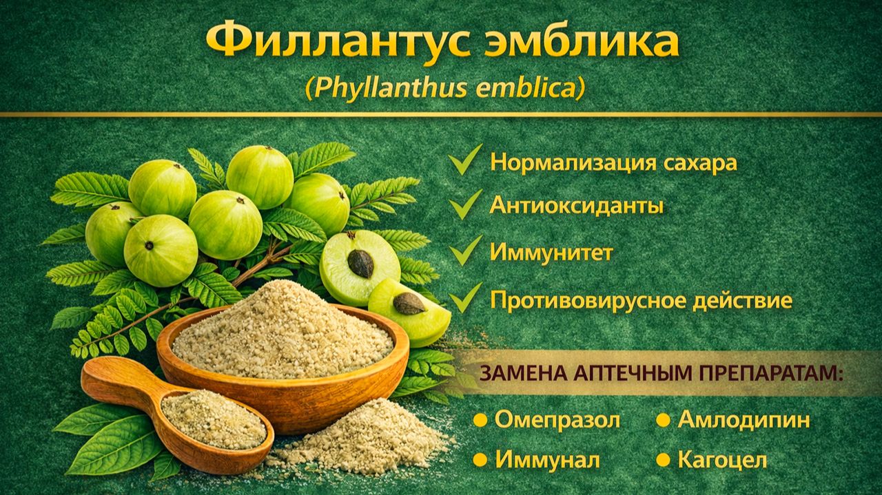 Филлантус эмблика (Phyllanthus emblica) - порошок