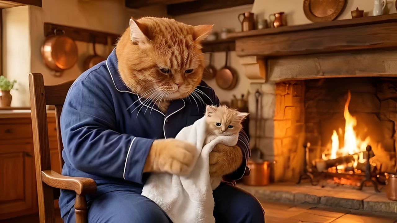 Мурзик нашёл котёнка😔