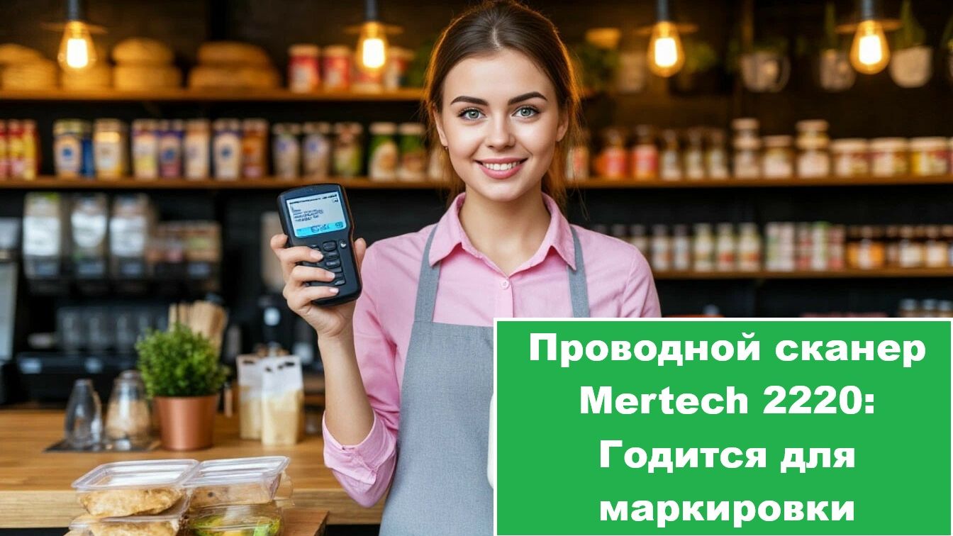 Проводной сканер штрих кодов Mertech 2220: подходит для работы с обязательной маркировкой товаров