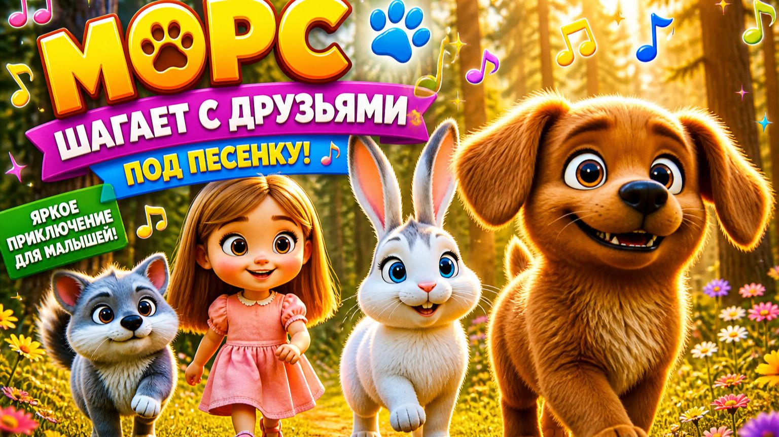 🐾 Морс Шагает с Друзьями под Песенку! 😺 Новое Яркое Приключение для Малышей