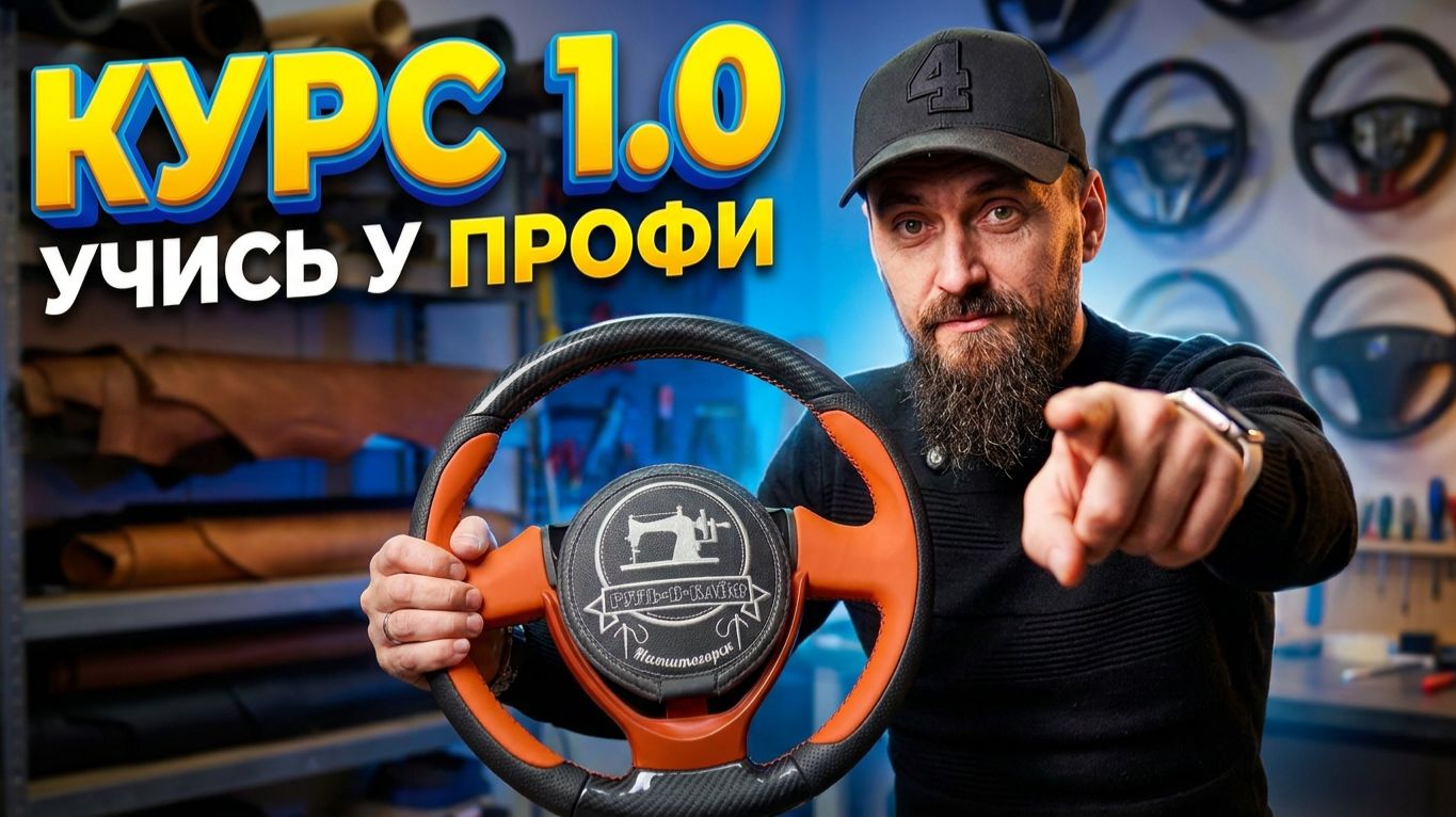 Курс по перетяжке руля в экокожу для начинающих 1.0 от Руль-В-Кайф