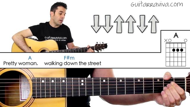 Como Tocar Pretty Woman en guitarra fácil melodía y acordes tutorial y clase