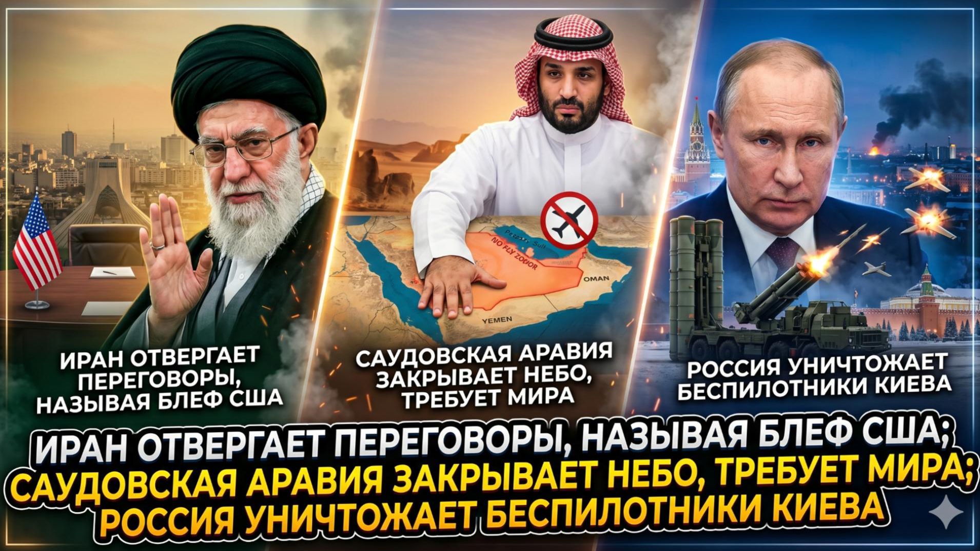💥Меркурис | Тройной удар: Иран сказал «нет», Саудовская Аравия захлопнула небо, Россия добила дроны