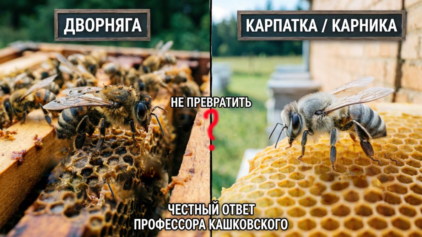 «Дворнягу» — в карпатку? Можно ли улучшить беспородную пчелу до породы? Отвечает Кашковский 🐝🔧