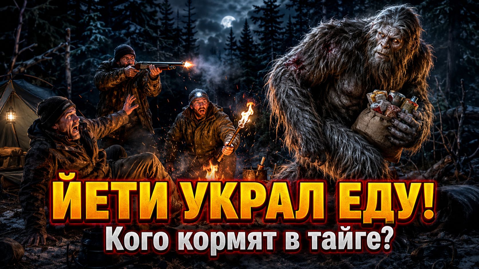 ЙЕТИ ЗАБРАЛ ПРОДУКТЫ У КОСТРА В ГЛУХОЙ ТАЙГЕ | Йети и существа, которых кормят люди! Мистика