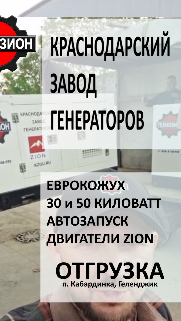 Дизельный генератор "Технозион" 30 и 50 кВт ZION в еврокожухе с АВР для гостиниц в п. Кабардинка