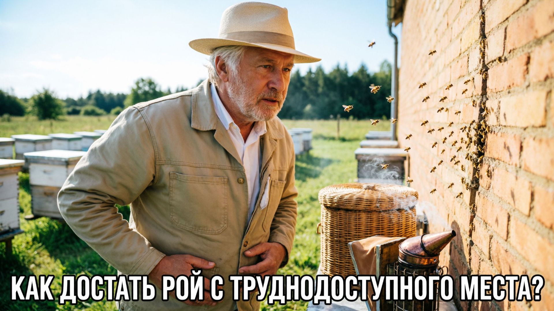 Как достать рой с труднодоступного места? Метод Кашковского