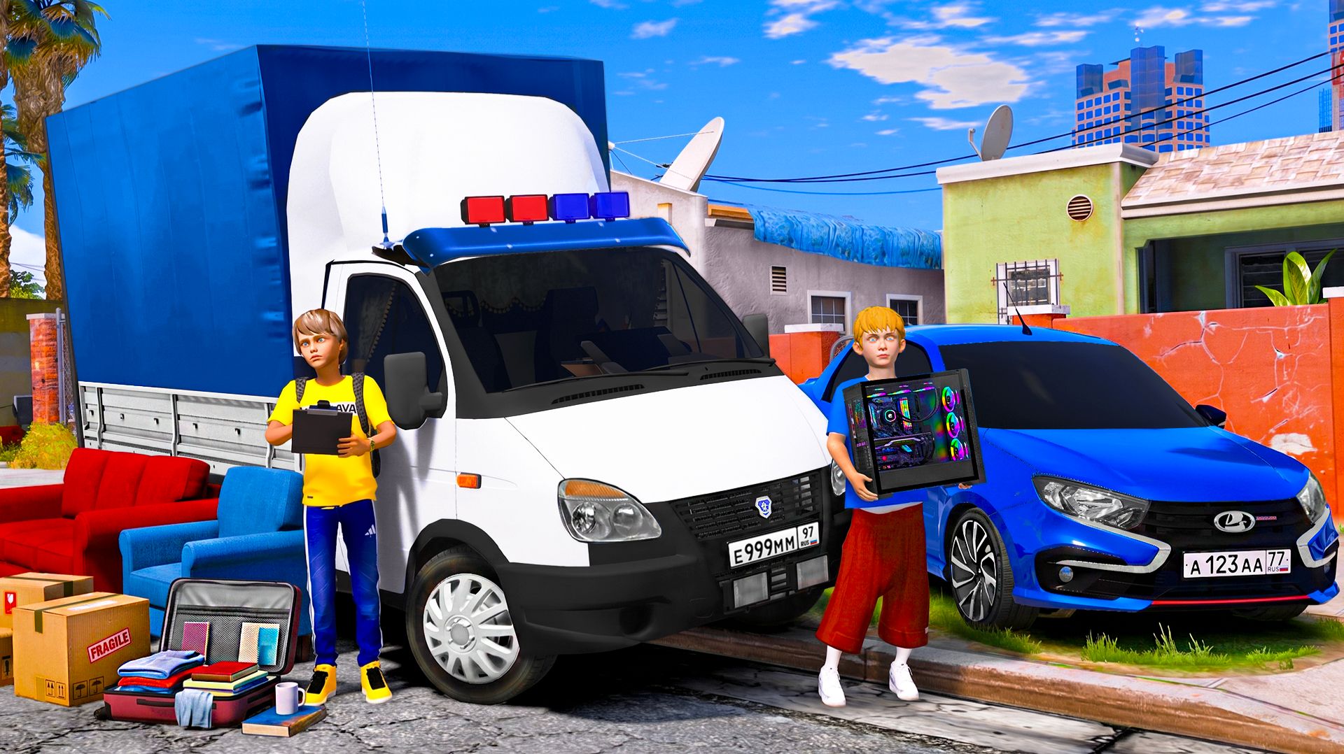 ОПЕРСКАЯ ЕЗДА В GTA 5 - ГРУЗОПЕРЕВОЗКИ НА ОПЕРСКОЙ ГАЗЕЛЕ! ГРУЗЧИКИ РАЗБИЛИ ТЕЛЕВИЗОР! 🌊ВОТЕР
