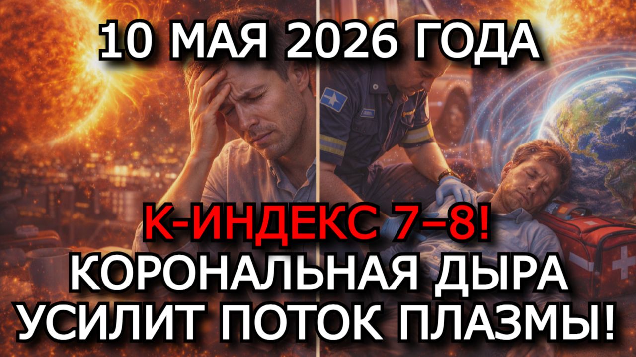 МАГНИТНЫЕ БУРИ 10 МАЯ 2026 — K-ИНДЕКС 7–8, СОЛНЕЧНЫЙ ВЕТЕР 800 КМ/С, РИСК ВОЛНООБРАЗНЫХ СКОЛЬЖЕНИЙ