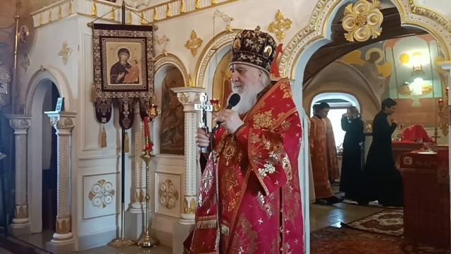 Встреча Владыки, служба и проповедь