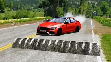 Cars vs 100 Speed Bumps, Giant Pit Bulge & Log Trap ▶️ BeamNG Drive