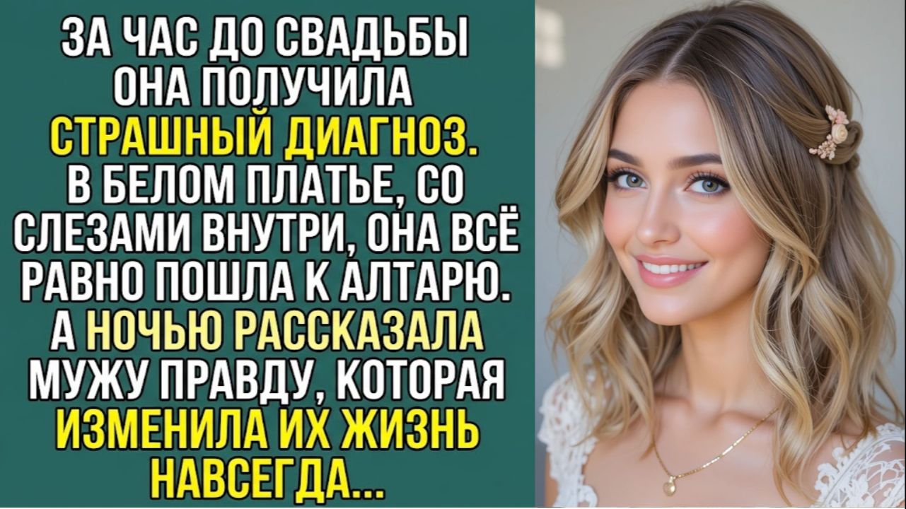Истории из жизни «НЕВЕСТА СКРЫЛА СТРАШНЫЙ ДИАГНОЗ ДО СВАДЬБЫ… А НОЧЬЮ СКАЗАЛА МУЖУ ПРАВДУ» Аудиокниг