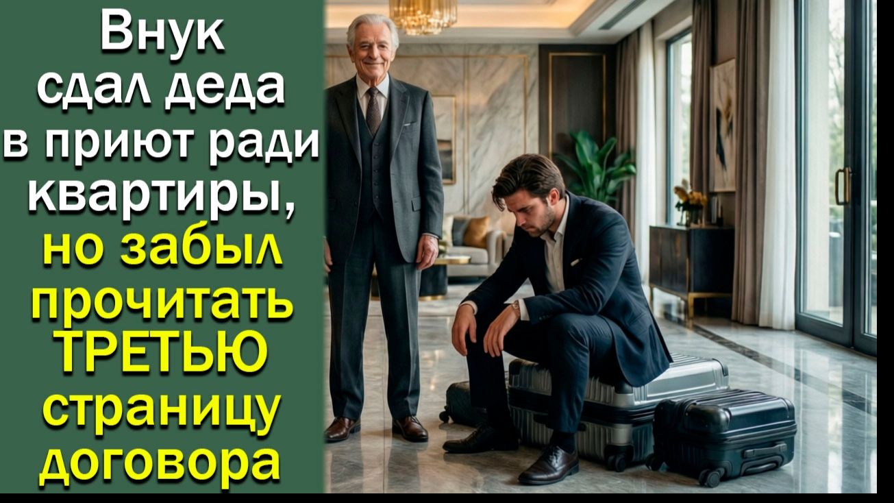 Внук сдал деда в приют ради квартиры, но забыл прочитать ТРЕТЬЮ страницу договора