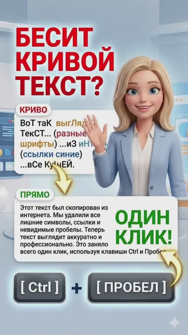 Текст в Word станет идеальным за 1 секунду! 🔥