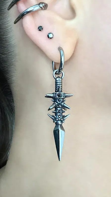 Крупные серьги-кольца с подвеской "Булава" от StarfallShop