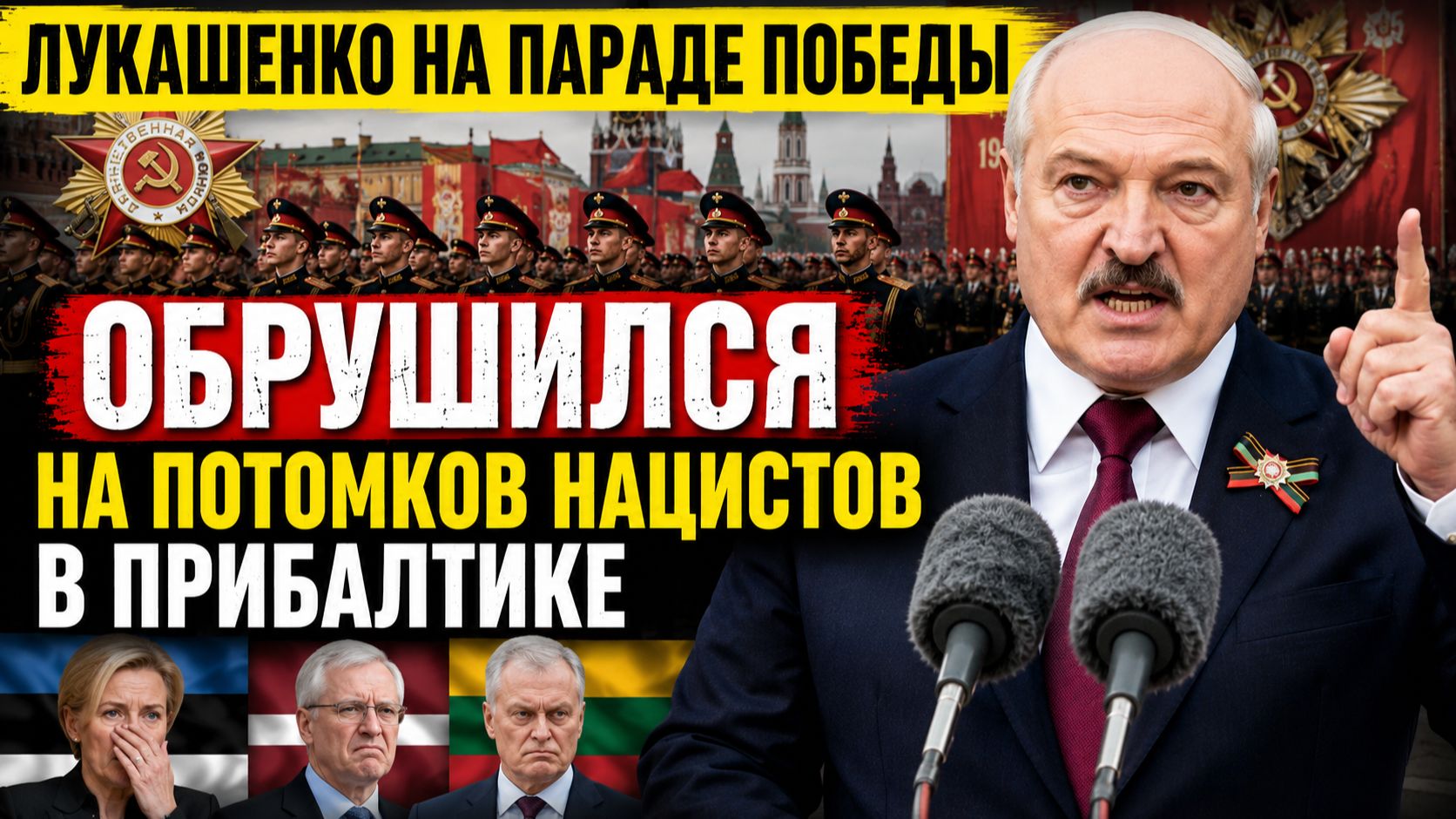 Лукашенко на параде Победы  ОБРУШИЛСЯ на потмоков нацистов в Прибалтике