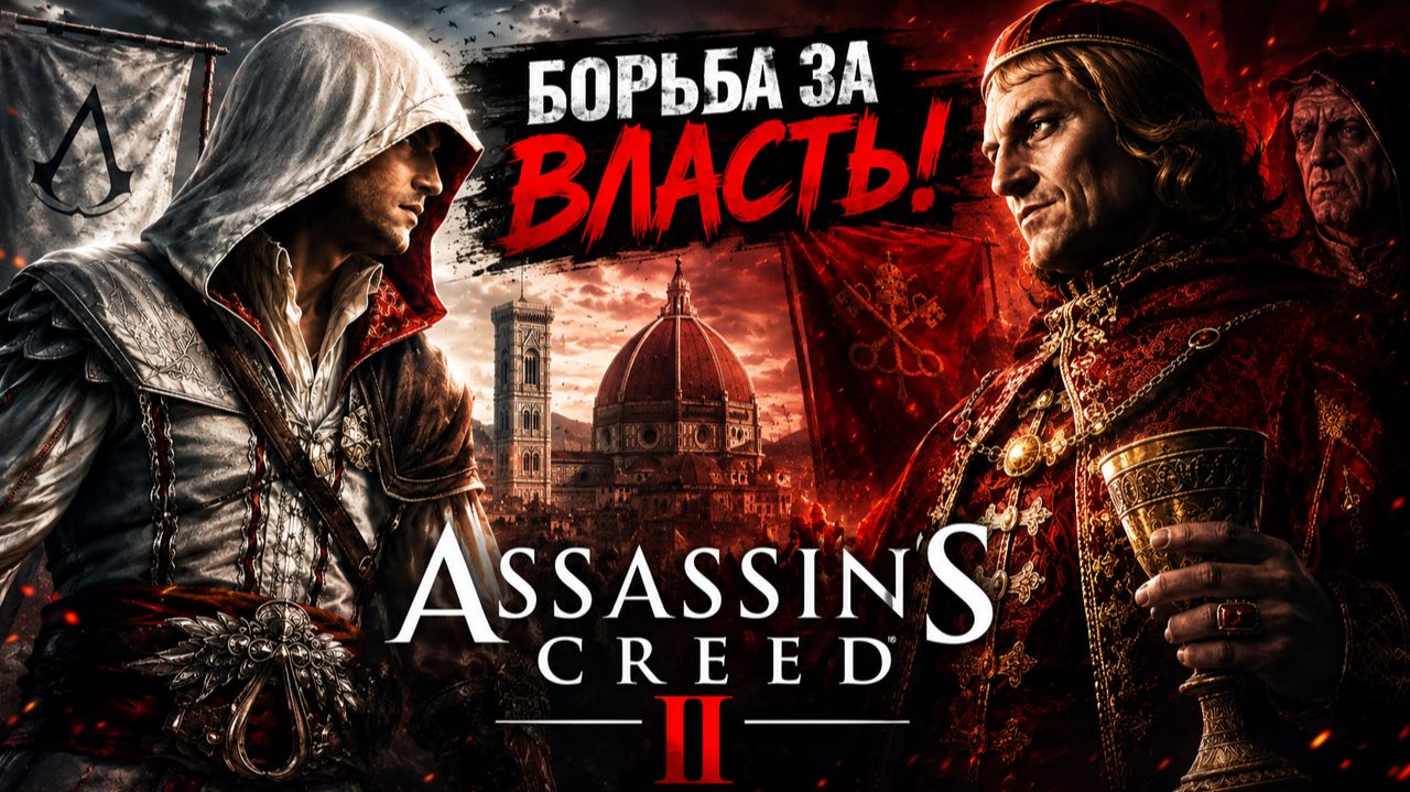 Assassin's Creed 2: Весь сюжет: Путь мести и клинок Леонардо! - нарезка стрим