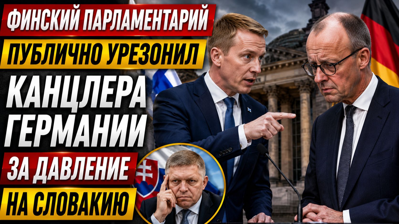 ШОК! Финский парламентарий публично ВЫРУБИЛ канцлера Германии за давление на Словакию