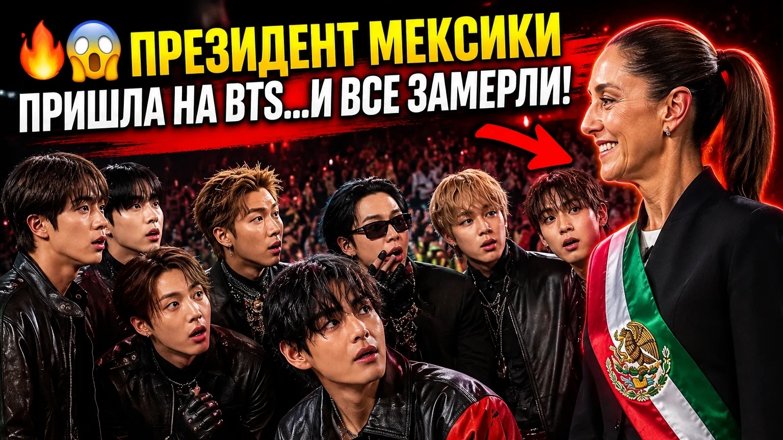 🔥💣Президент Мексики пришла на BTS… и стадион взорвался!