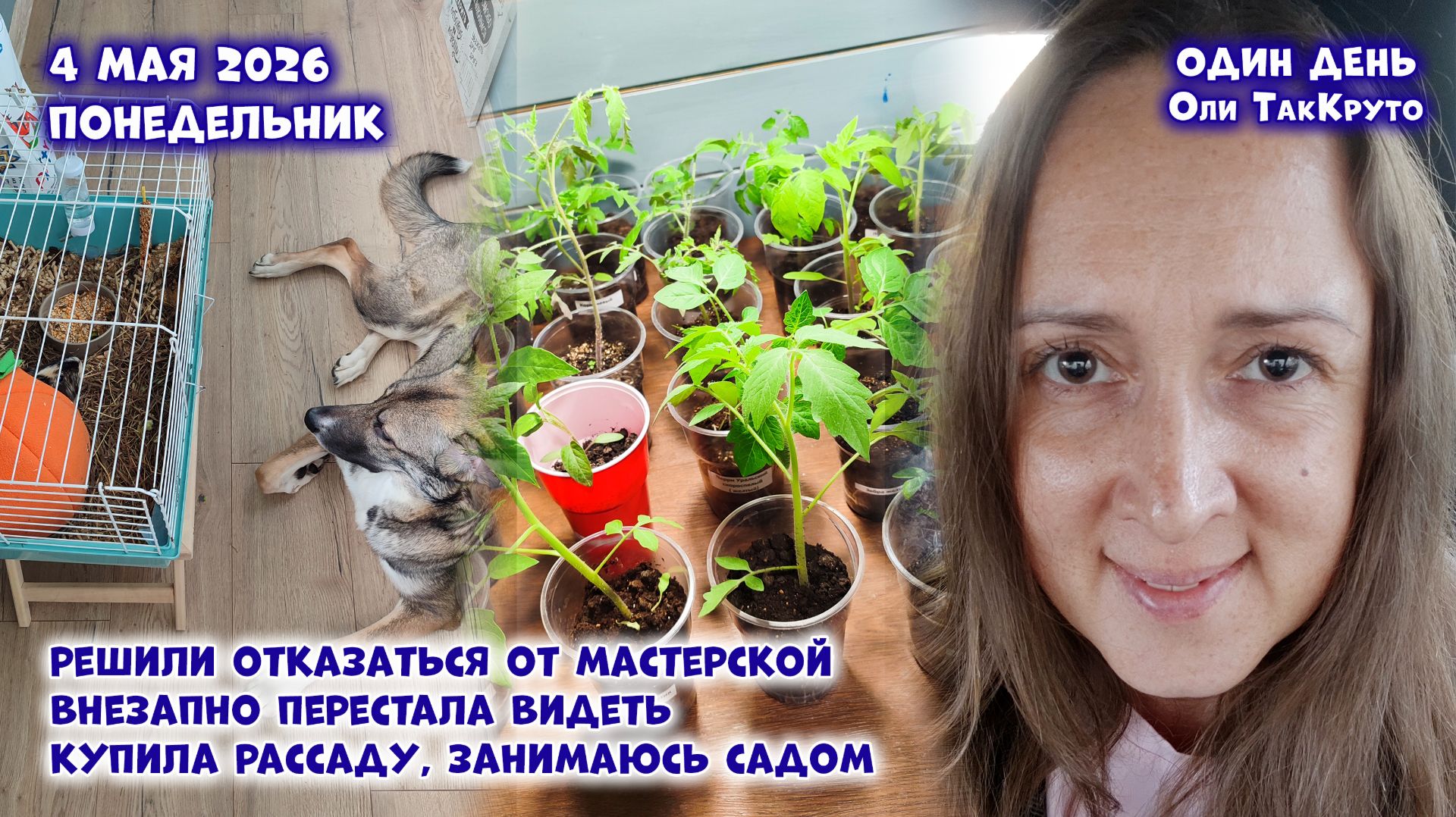 Пропало зрение. Решили отказаться от мастерской. Сад продолжается. 4 мая 2026. Дни с Олей ТакКруто