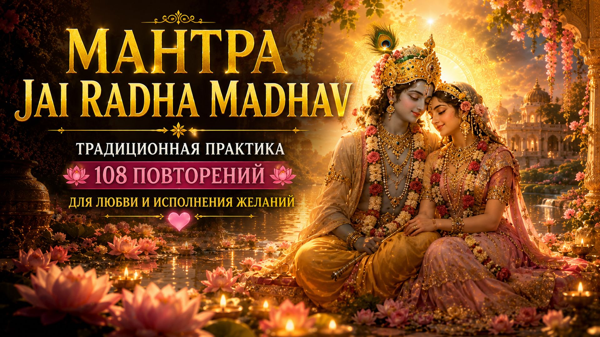 Мантра Jai Radha Madhav: традиционная практика 108 повторений для любви и исполнения желаний 🙏💖
