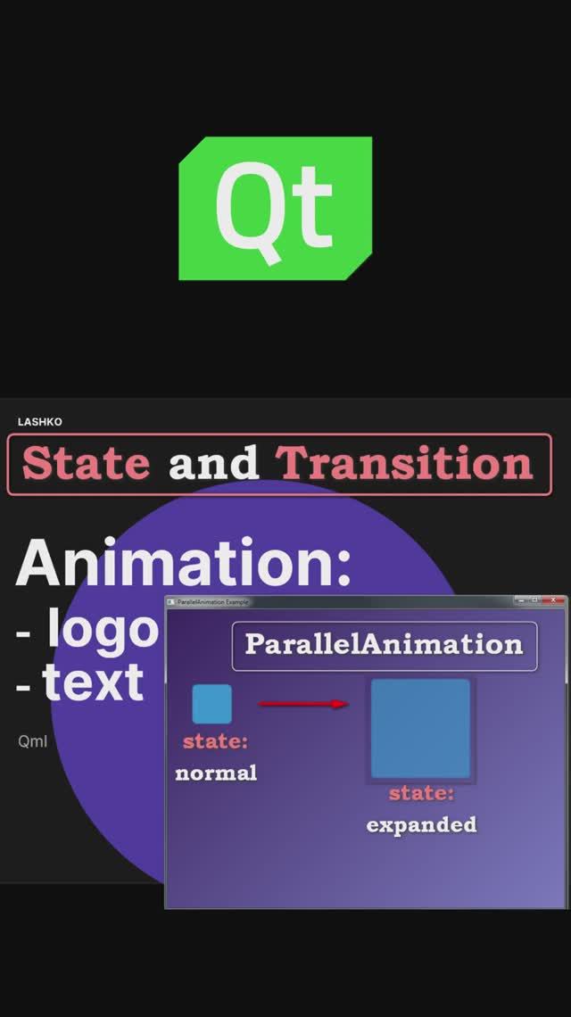 #qml #qt - ParallelAnimation | States | Transitions | PropertyChanges